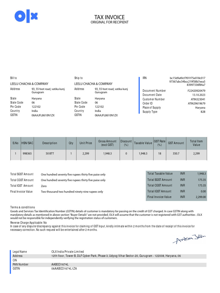 Invoice Id 5995599 | PDF | Invoice | Taxes