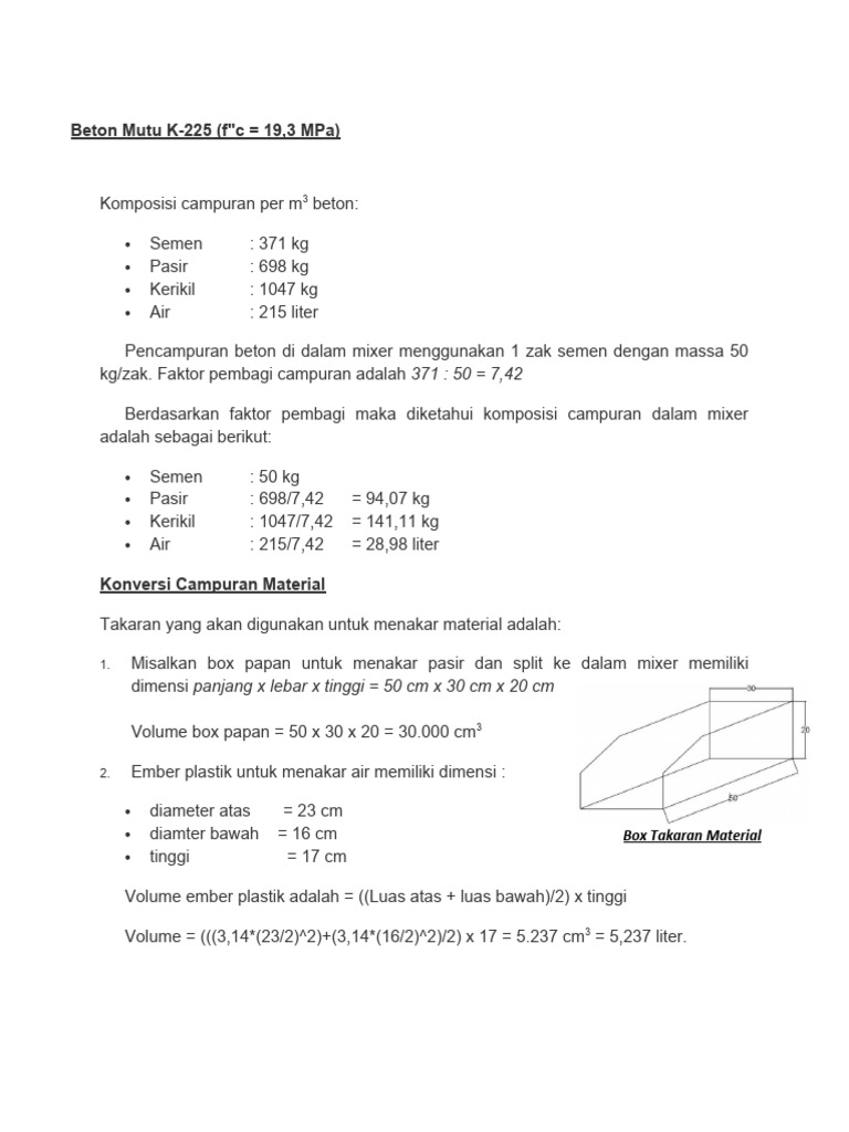 JMD Beton Mutu K225 | PDF