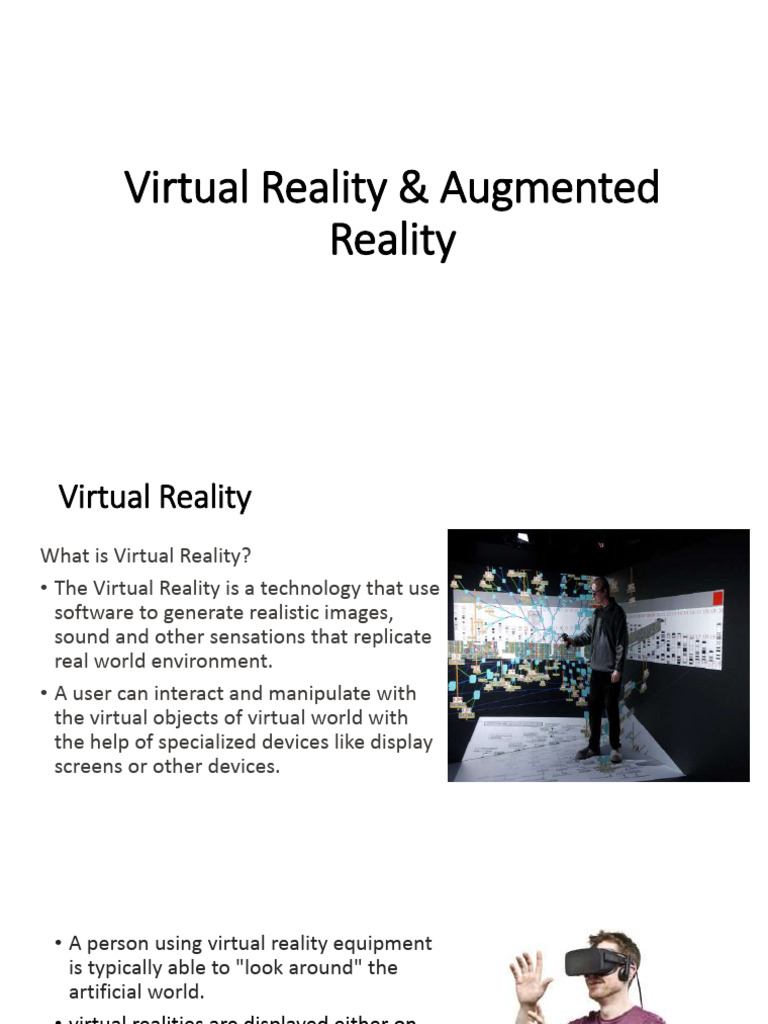 Virtual and Augmented Reality | PDF | Virtual Reality | Augmented Reality