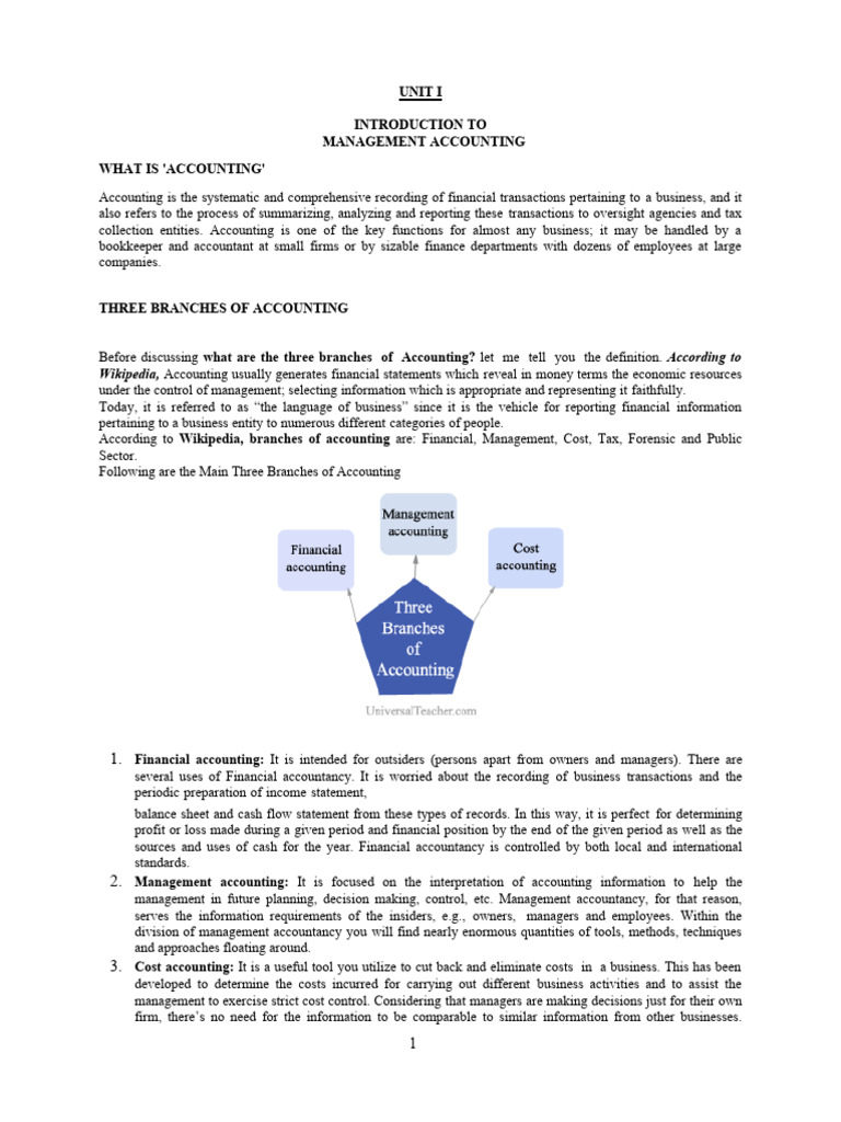 Notes - Management Accounting | PDF | Cash Flow Statement | Management ...