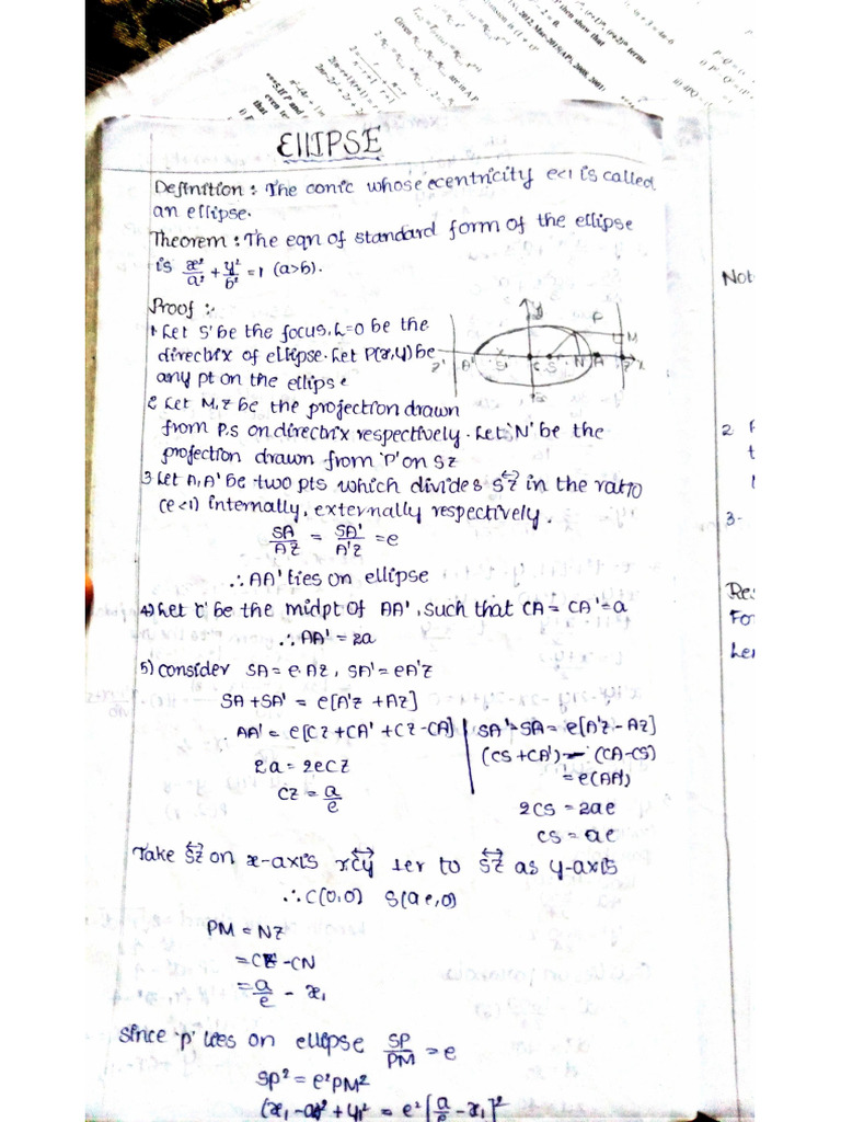 Ellipse College Notes | PDF