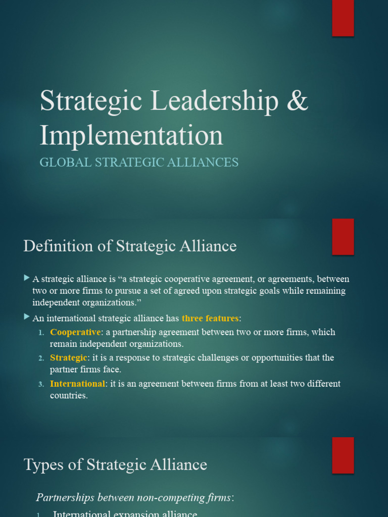 Unit 8 Global Strategic Alliances | PDF | Partnership | Risk