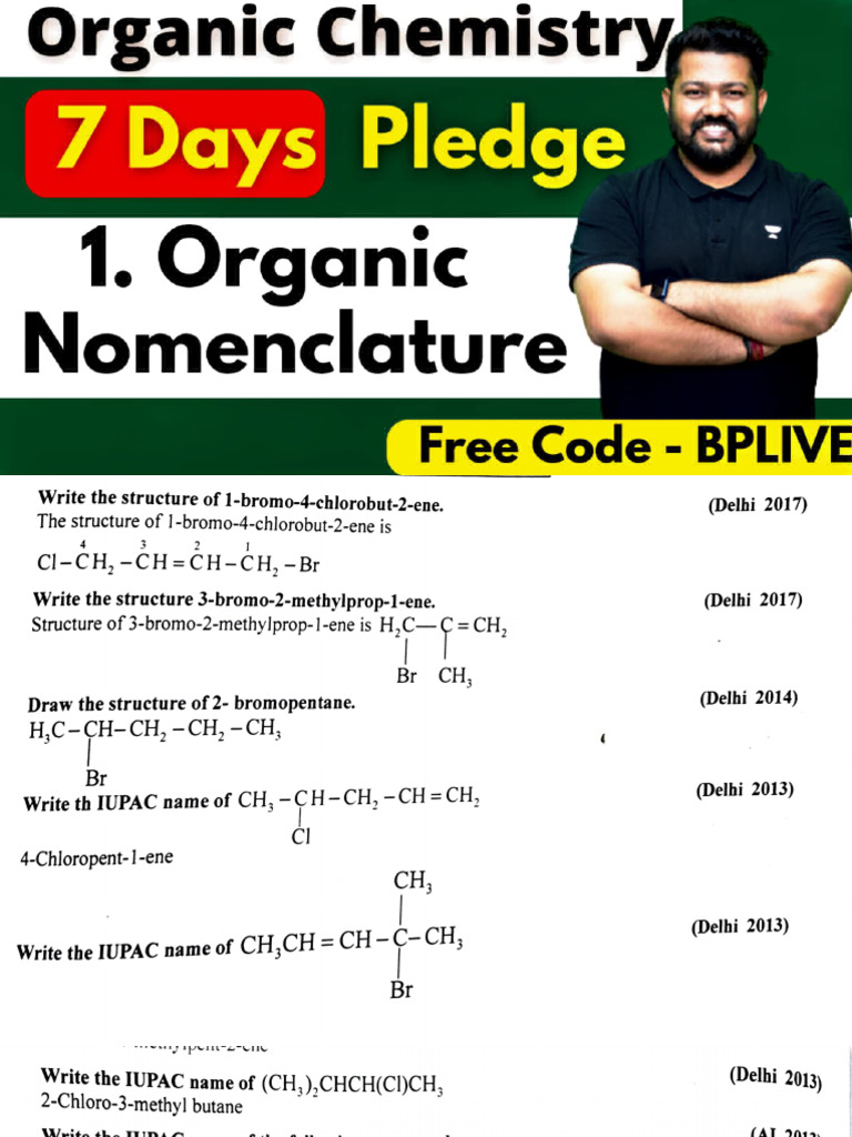 Class 12 PYQ Organic Nomenclature | PDF | Methyl Group | Chemistry
