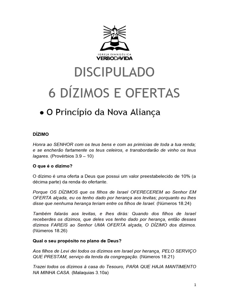 6 Dizimos e Ofertas | PDF | Abraão | Dízimo