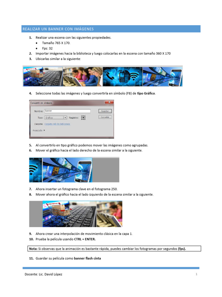 Realizar Un Banner Con Imágenes en Adobe Animate | PDF | Adobe Flash ...