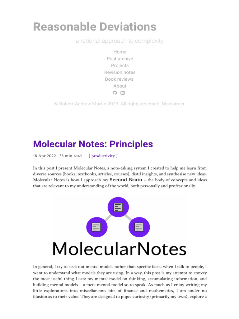 Molecular Notes - Principles Reasonable Deviations | PDF | Thought ...