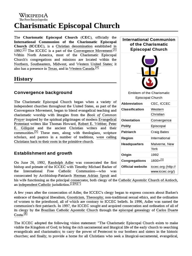 Charismatic Episcopal Church Download Free PDF Religious