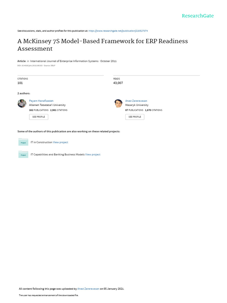 7S ERP Readiness Framework | PDF | Information System | Enterprise Resource Planning