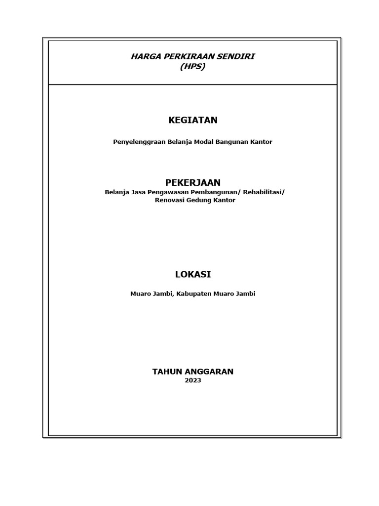 Contoh HPS Pengawasan | PDF