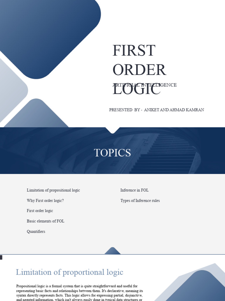 First Order Logic: Artificial Intelligence | PDF | First Order Logic | Logic
