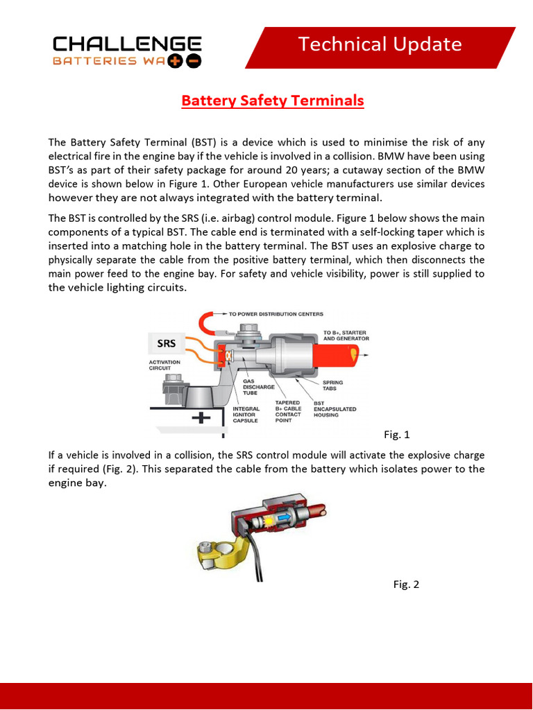 Battery Safety Terminals | PDF | Airbag | Vehicles