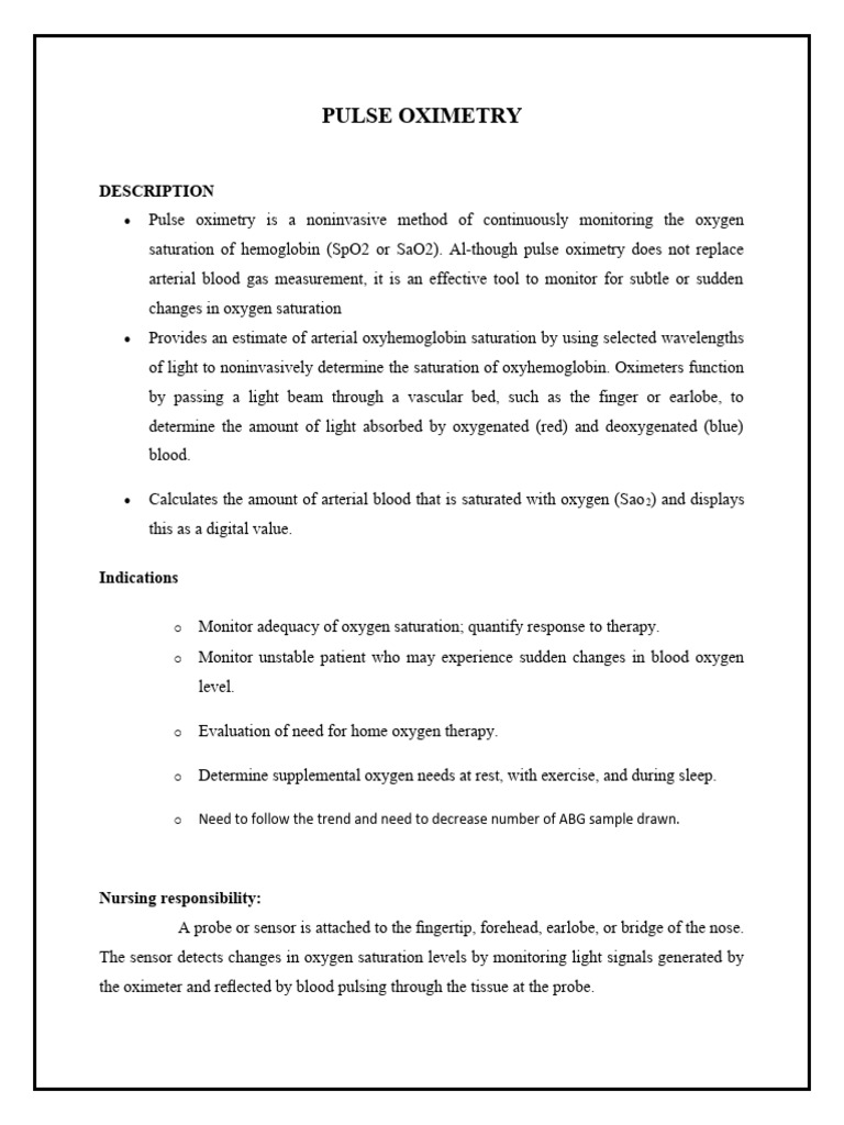 14.assignment On Pulse Oximertry | PDF | Medical Specialties | Clinical Medicine