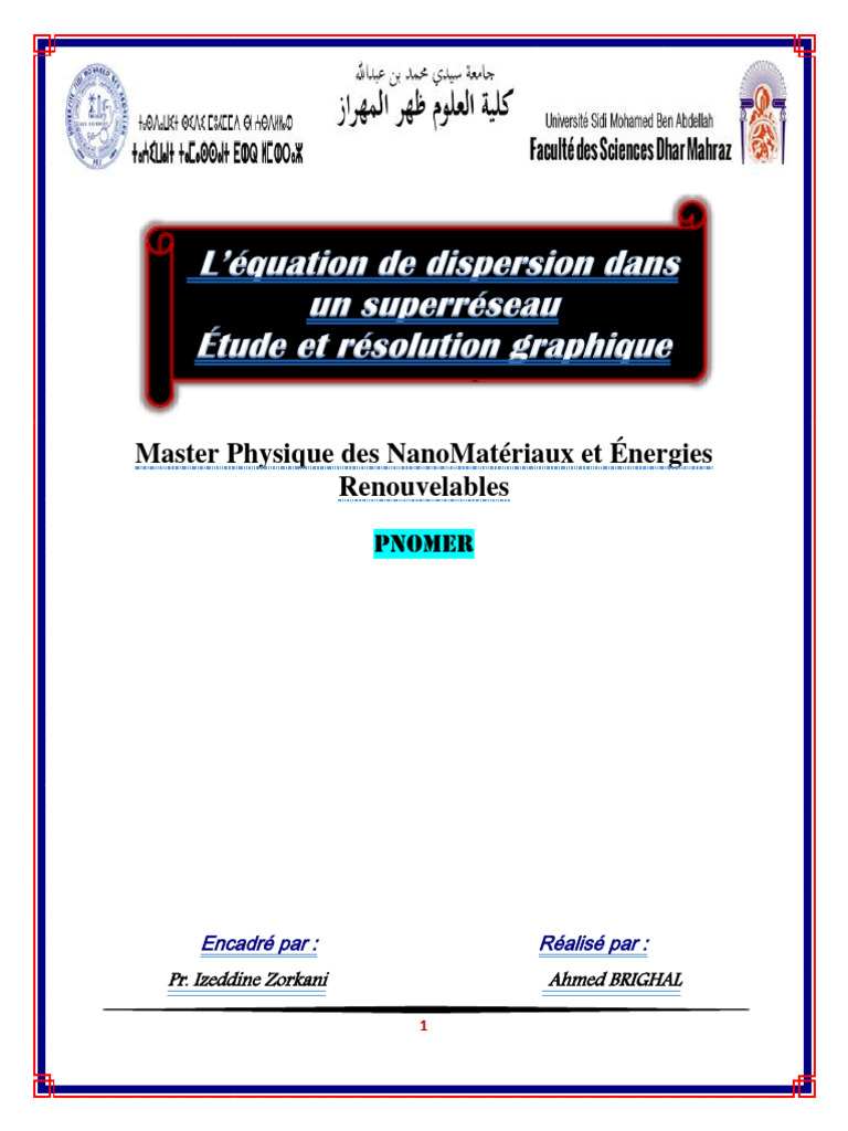 Equation de Dispersion SR | PDF