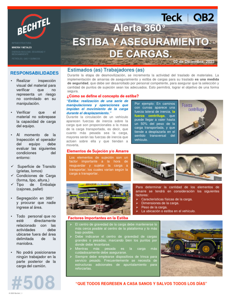 Alerta 360°#508 Estiba y Aseguramiento de Carga | PDF | Fuerza | Naturaleza
