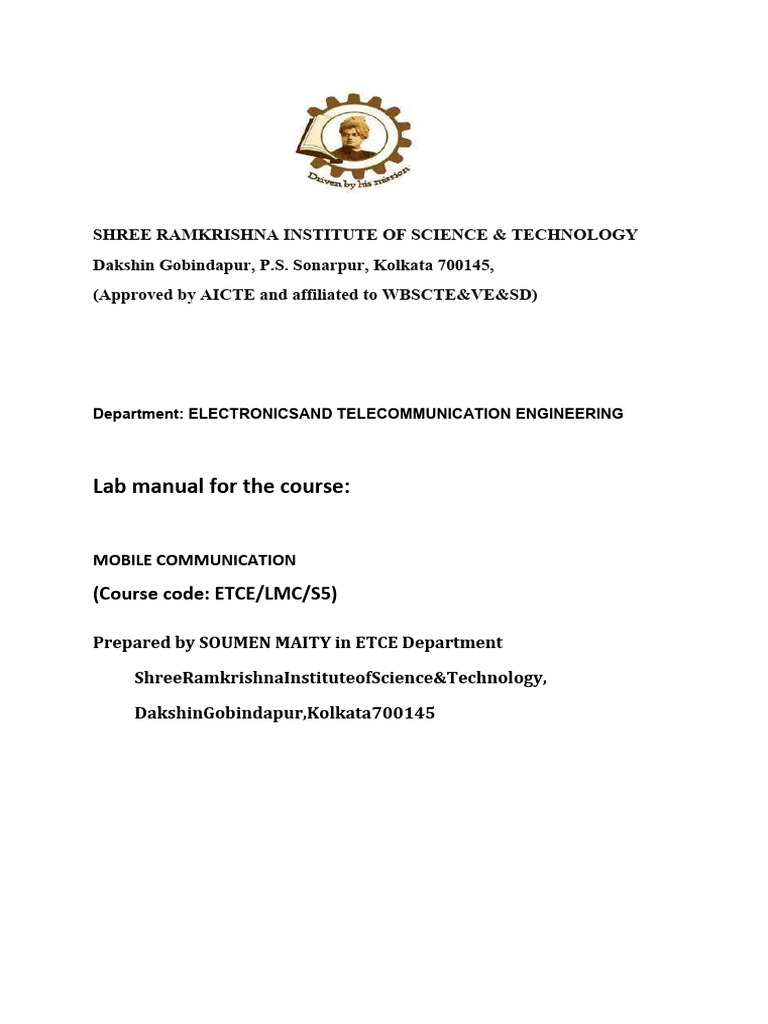 Mobile Communication Lab | PDF | Cellular Network | Information And Communications Technology