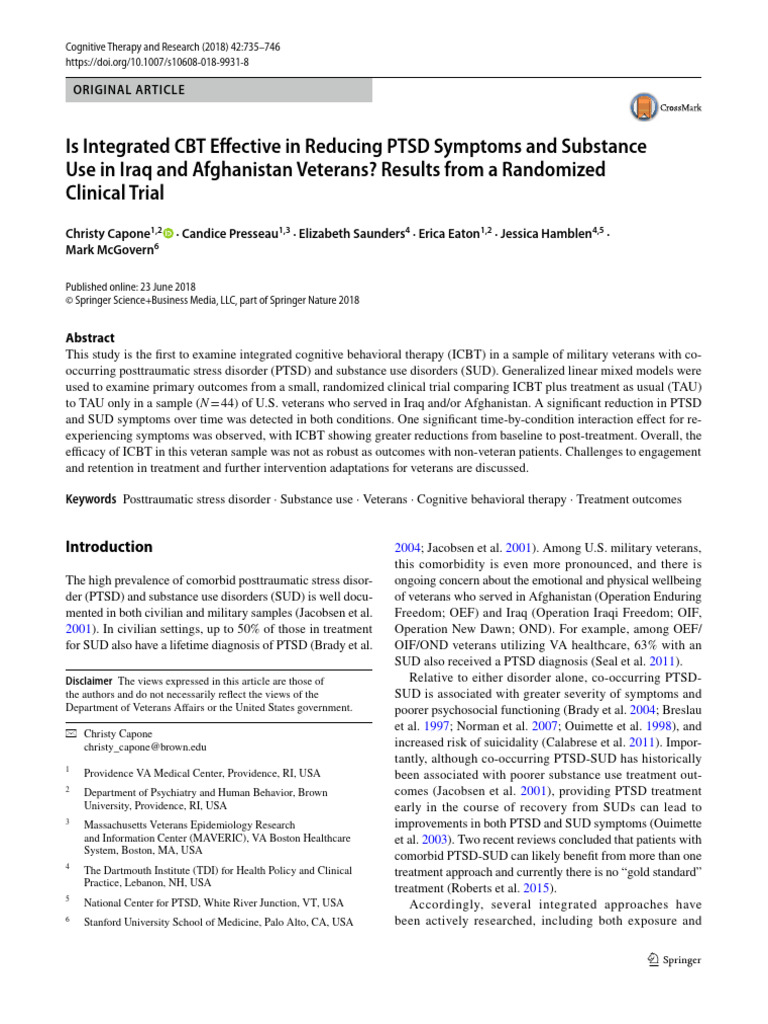 PTSD 1 | PDF | Psychotherapy | Cognitive Behavioral Therapy