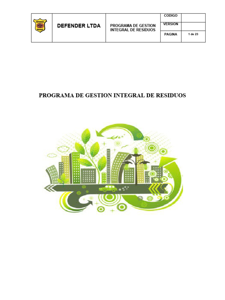 Programa de Gestion Integral de Residuos | PDF | Residuos | Reciclaje