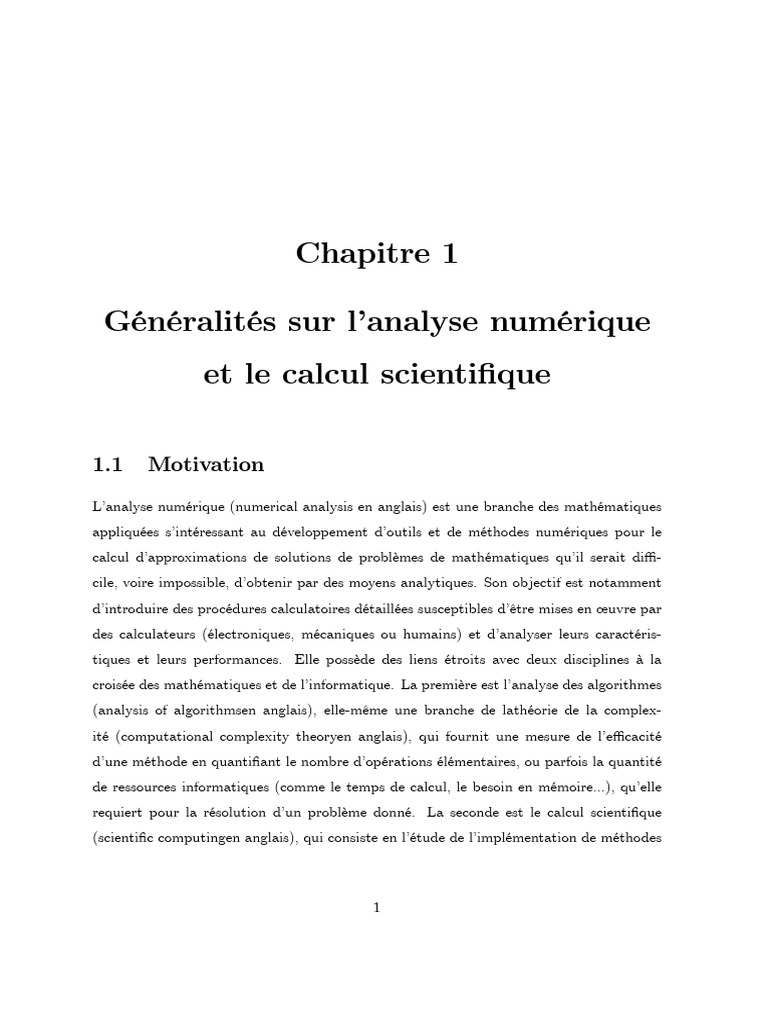 Méthodes Numériques CH01 | PDF | Analyse numérique | Mathématiques