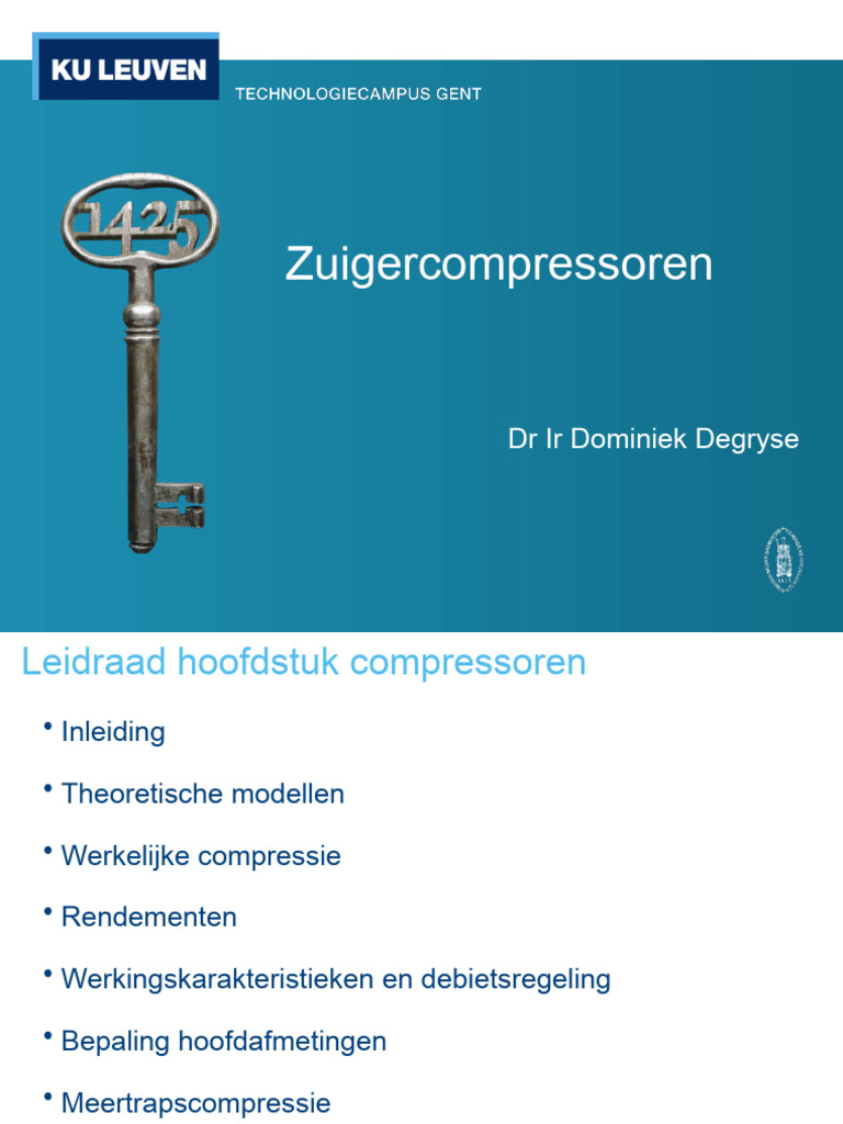 Zuigercompressoren Theorie - Met Lesnota's | PDF