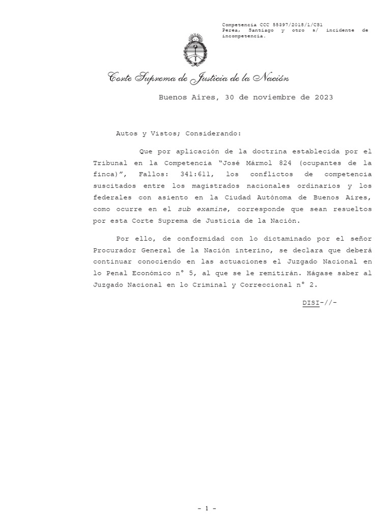 Fallo CCC 055397 - 2018 - 1 - CS001 | PDF | Judicaturas | Cheque