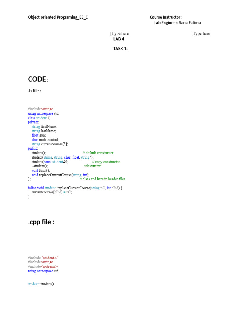 Lab Reports OPP | PDF | Constructor (Object Oriented Programming) | Programming