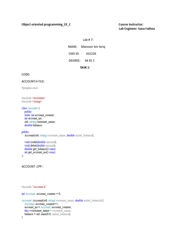 Lab Reports OPP | PDF | Namespace | Programming Paradigms