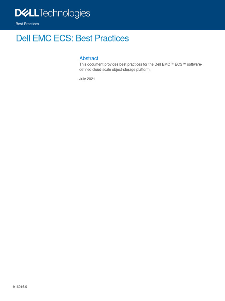 h16016 Ecs Best Practices Guide WP | PDF | Ip Address | Computer Network