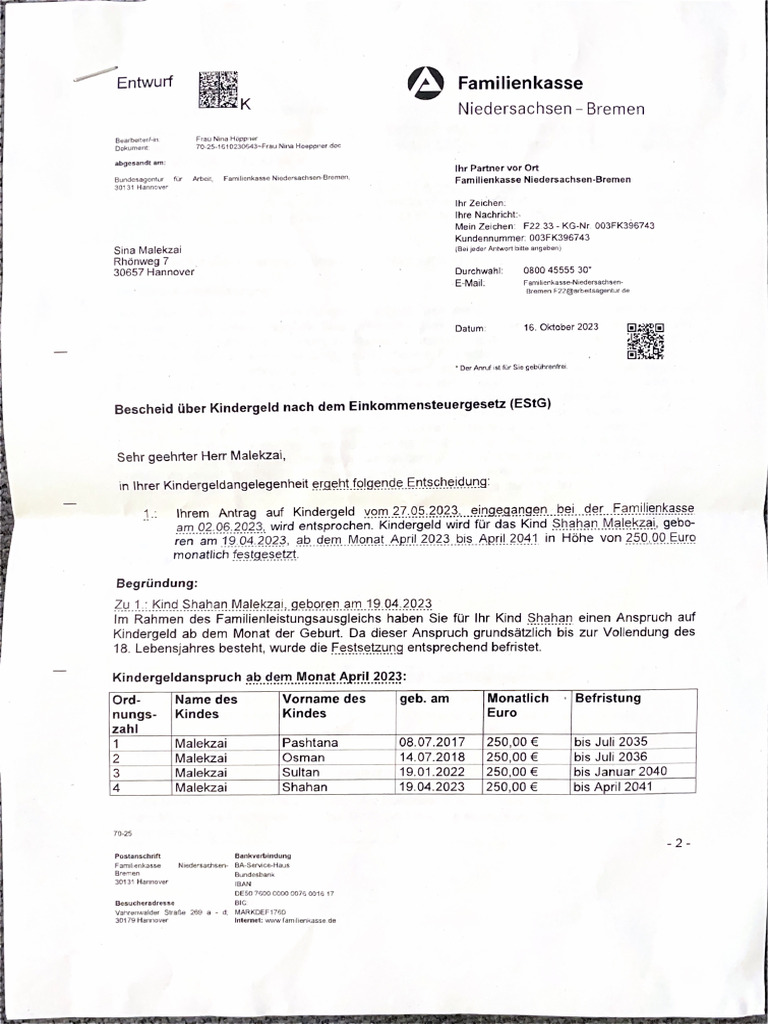 Leistungen Bescheid. | PDF