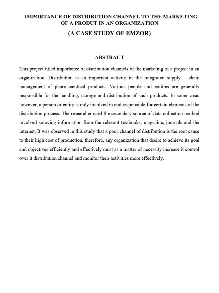 Importance of Distribution Channel To TH | PDF | Marketing | Sampling ...