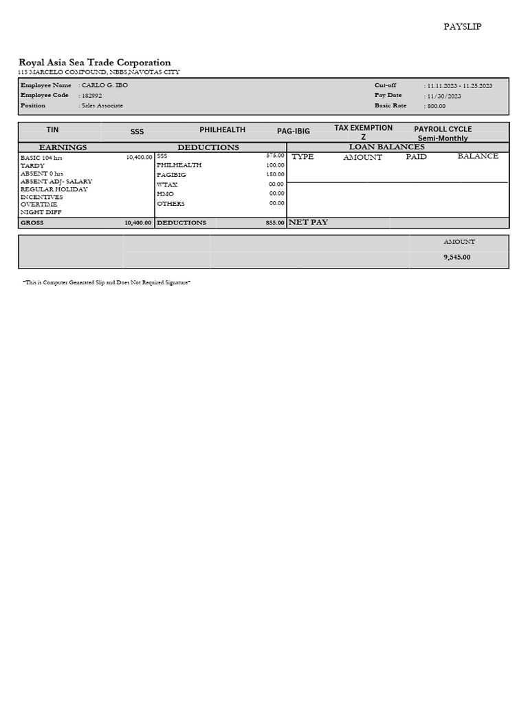 Payslip | PDF | Payroll Tax | Paycheck