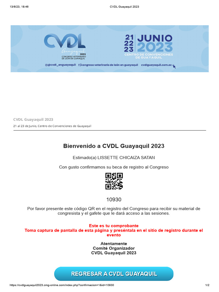 CVDL Guayaquil 2023 Lissette | PDF