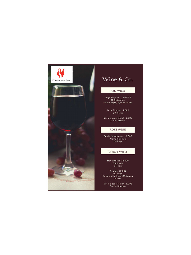 Carta Vinos | PDF