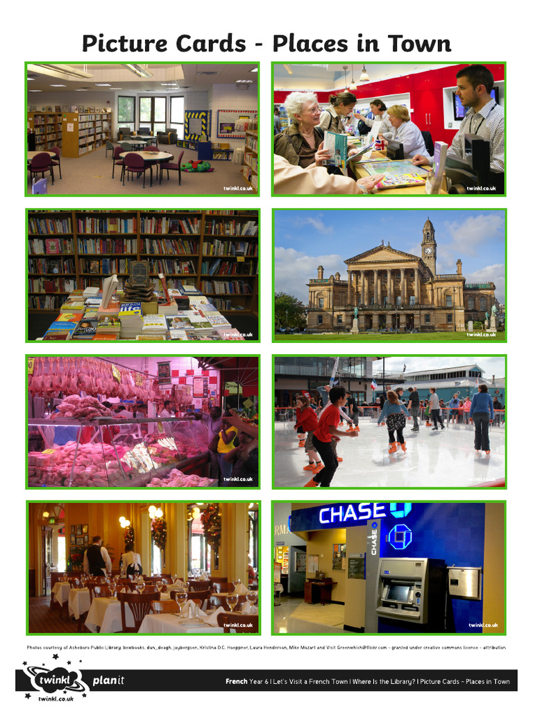 Picture Cards - Places in Town | PDF