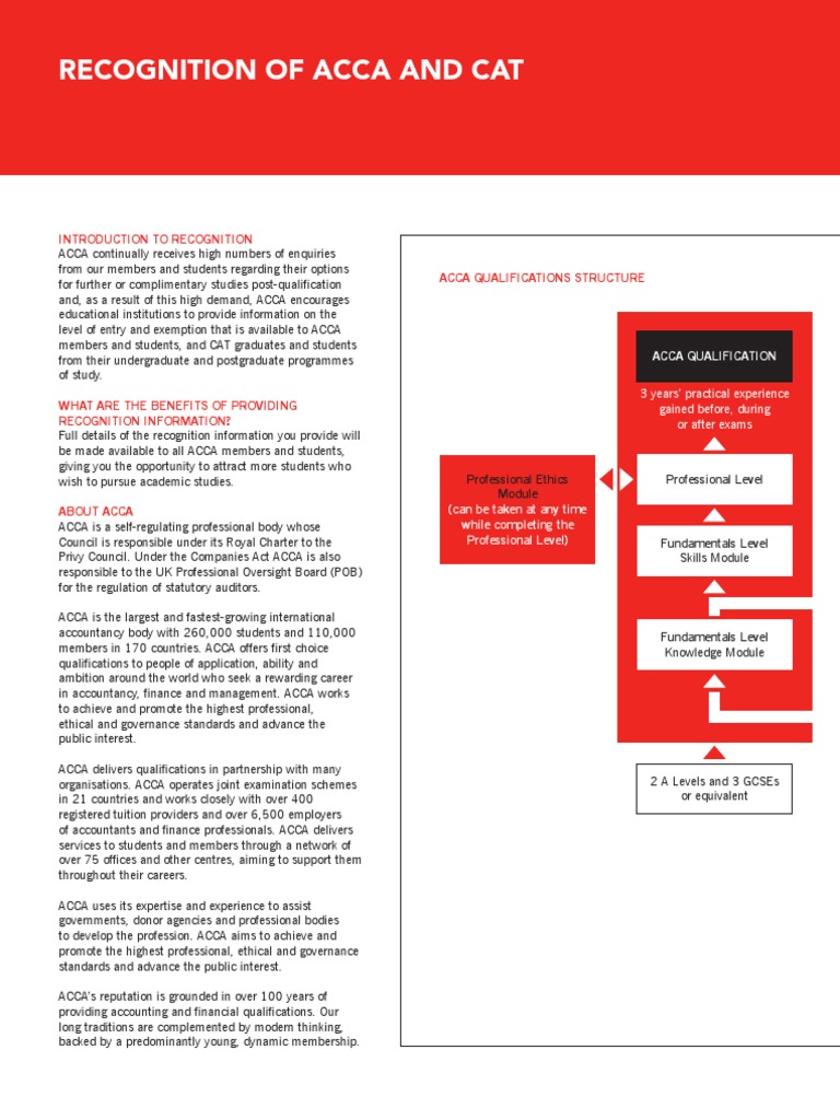 ACCA and CAT Qualification Recognition | PDF | Accounting | Business