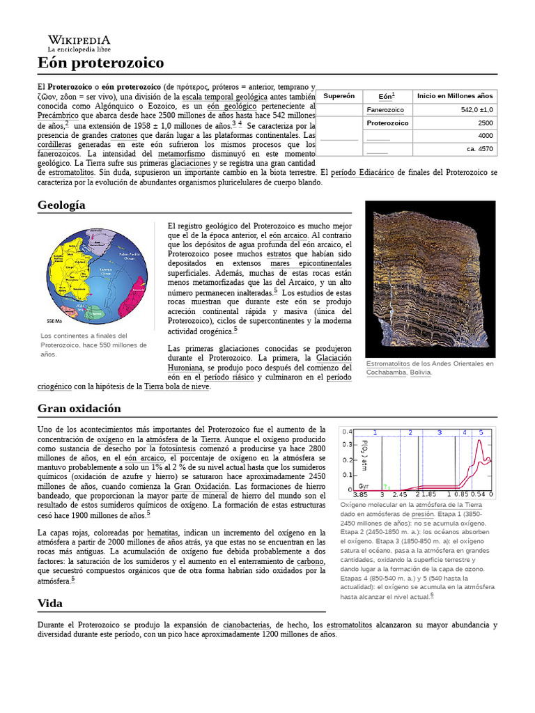 Características del Eón Proterozoico | PDF | Estratigrafía | Geología