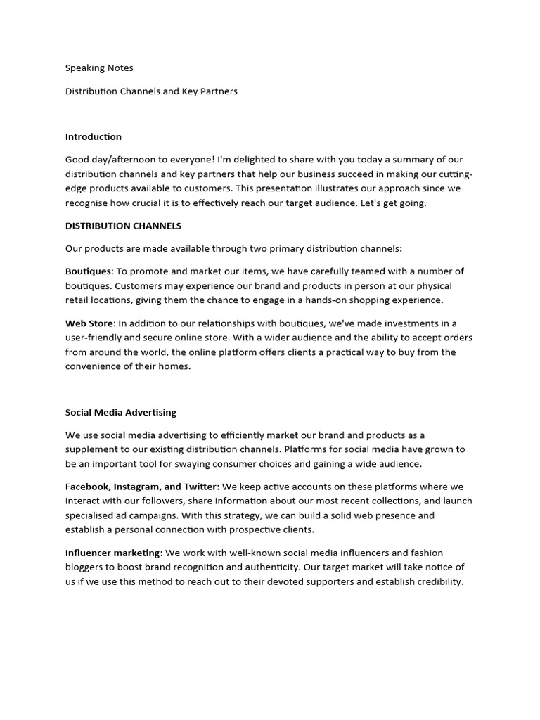 Speaking Notes | PDF | Popular Culture & Media Studies | Social Media