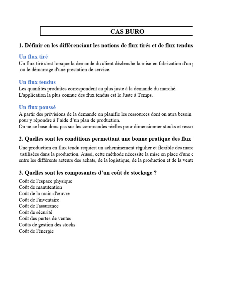 CDG Cours | PDF | Logistique | Lean (production)