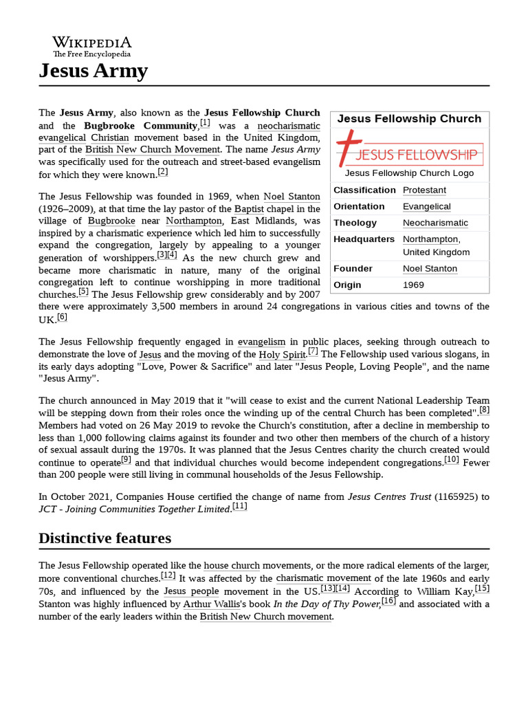 Jesus_Army | PDF | Protestant Denominational Families | Theology