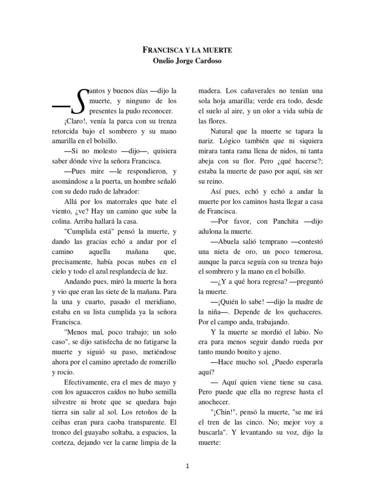SESIÓN 02. TEXTO FRANCISCA Y LA MUERTE | PDF | Agricultura