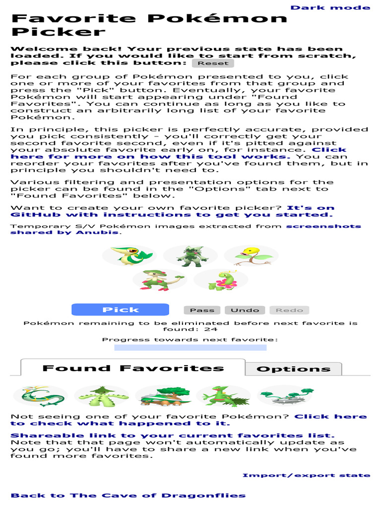 Favorite Pokémon Picker 2 | PDF