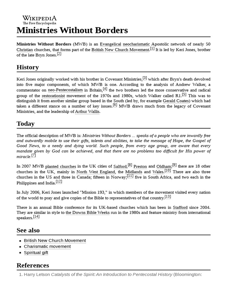 Ministries Without Borders Overview | PDF | Protestantism | Abrahamic ...