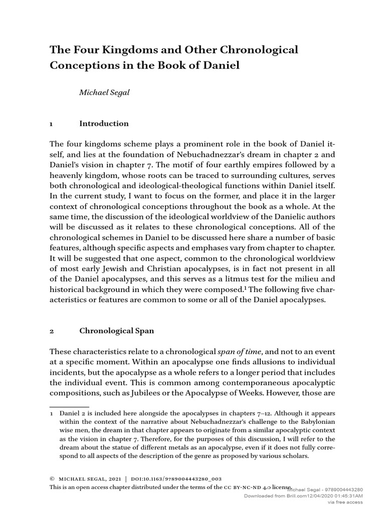 The Four Kingdoms and Other Chronological Conceptions in The Book of ...