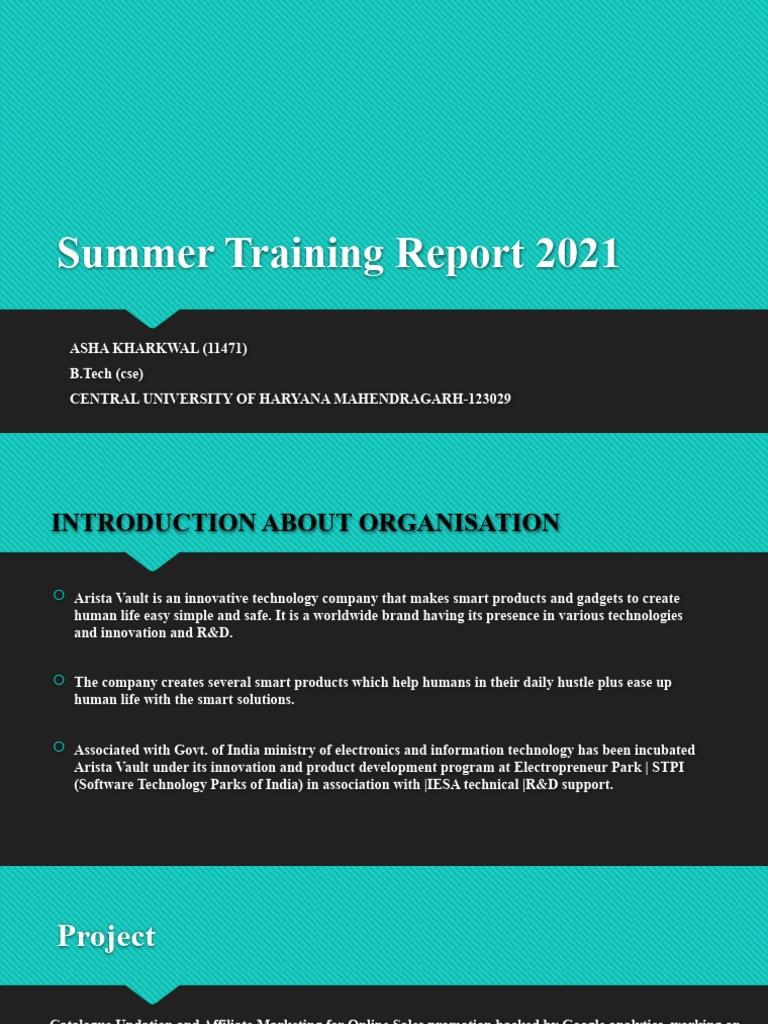 Summer Training Report 2021 | PDF | Word Press | Websites