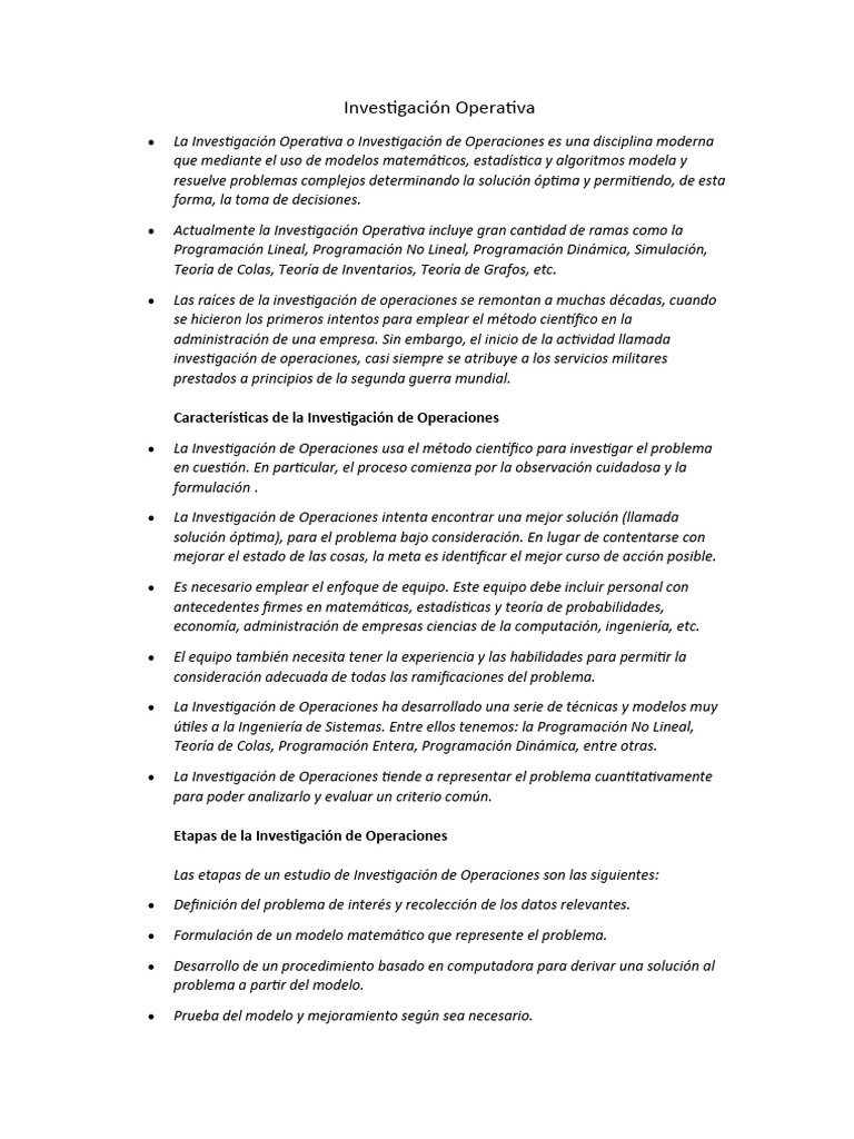 Investigación Operativa Metodos Cuantitativos | PDF | La investigación de operaciones ...