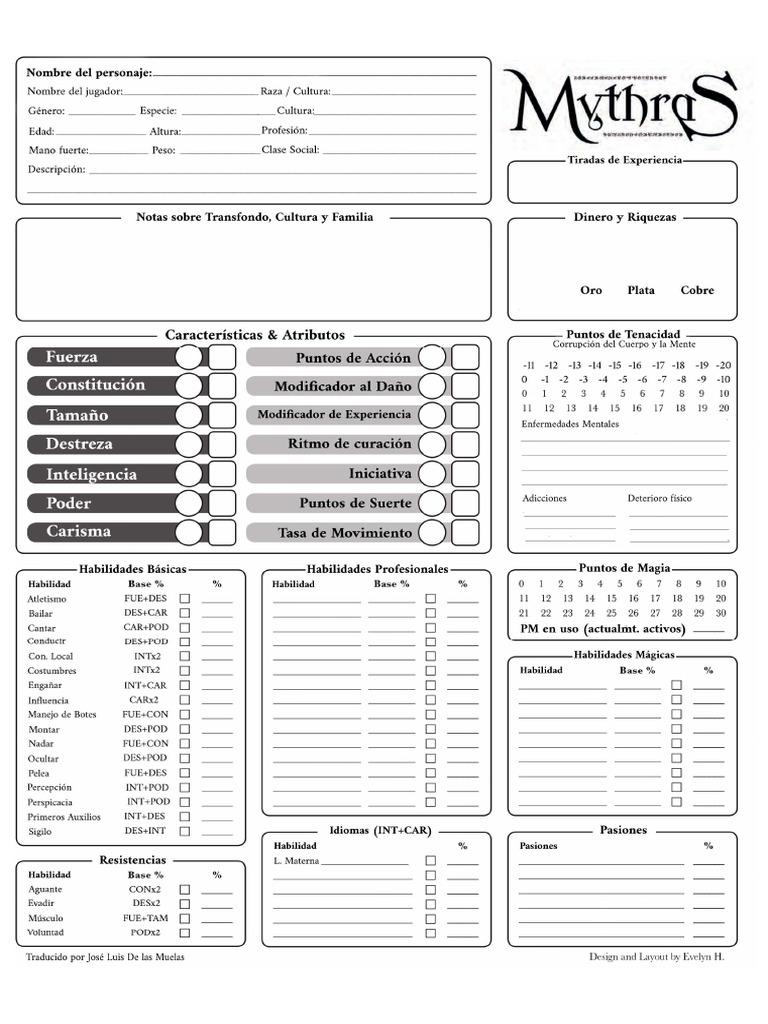 Fichas 2020 Mythras | PDF