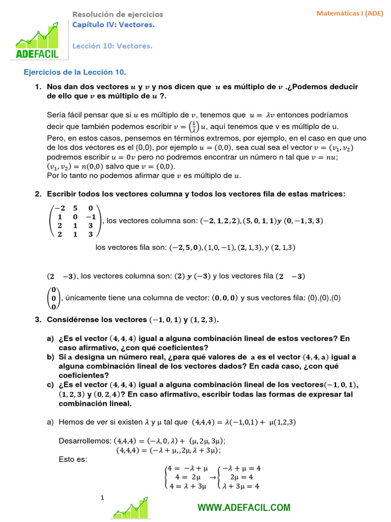Cap.4 Resolucion Ejercicios Leccion 10 | PDF
