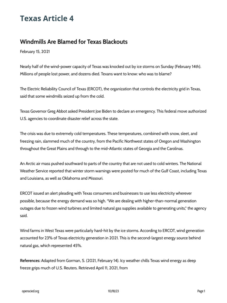 P.1 Lesson 1 Reading Texas Article 4 | PDF