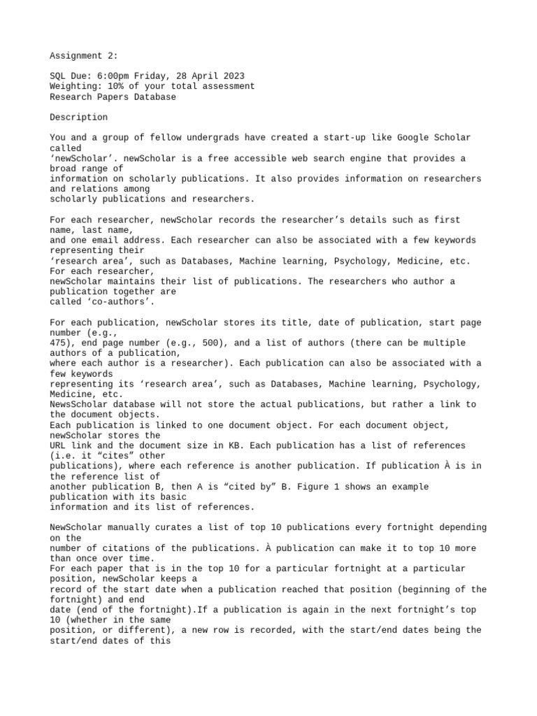 INFO Assignment 2 | PDF | Databases | Data Management Software