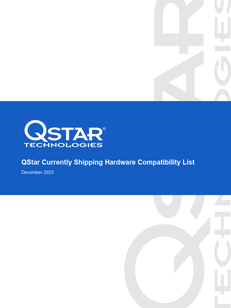 QStar Hardware Compatibility List 2023 | PDF | Blu Ray | Computer Data ...