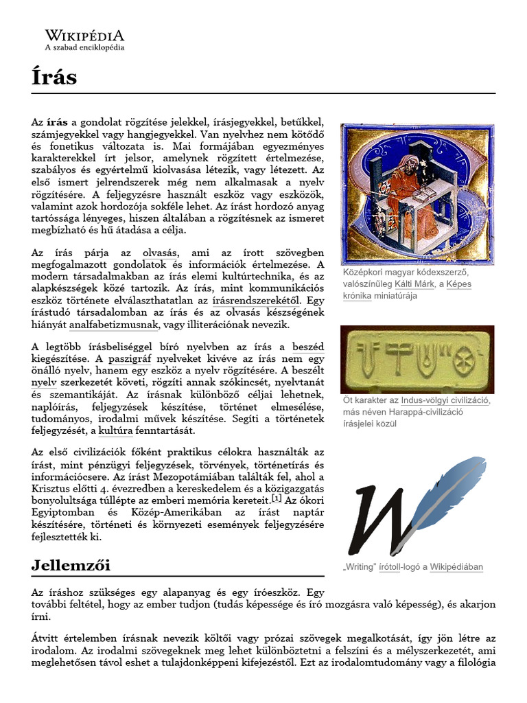 Írás - Wikipédia | PDF
